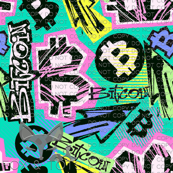 Graffiti Bitcoin Fabric – Fox & Tots